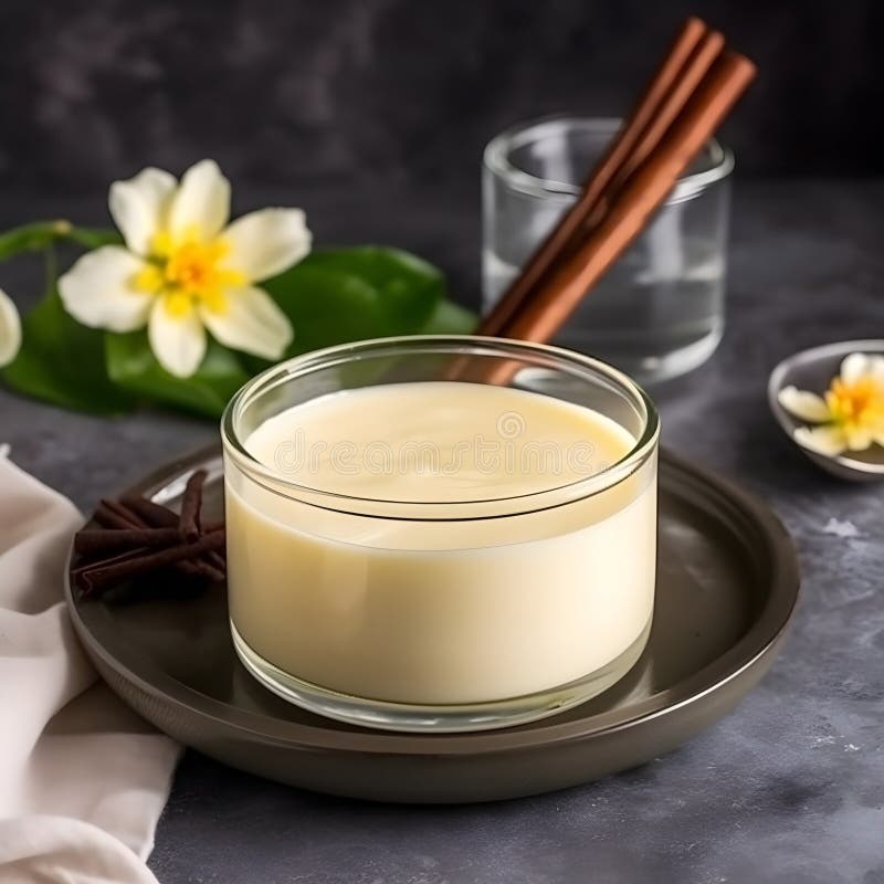 Homemade vanilla pudding stock illustration. Illustration of ingredient ...
