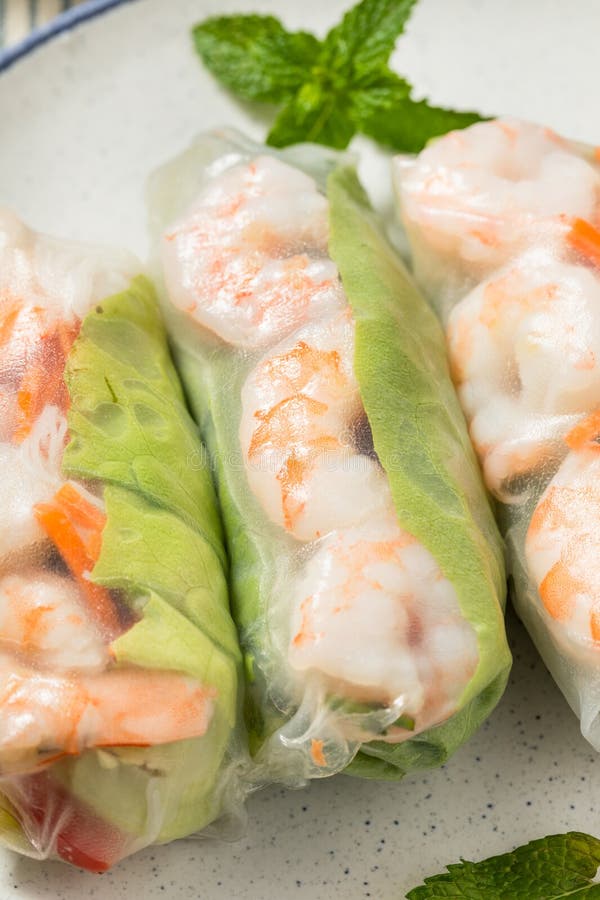 Homemade Vietnamese Shrimp Spring Rolls Stock Photo - Image of roll ...