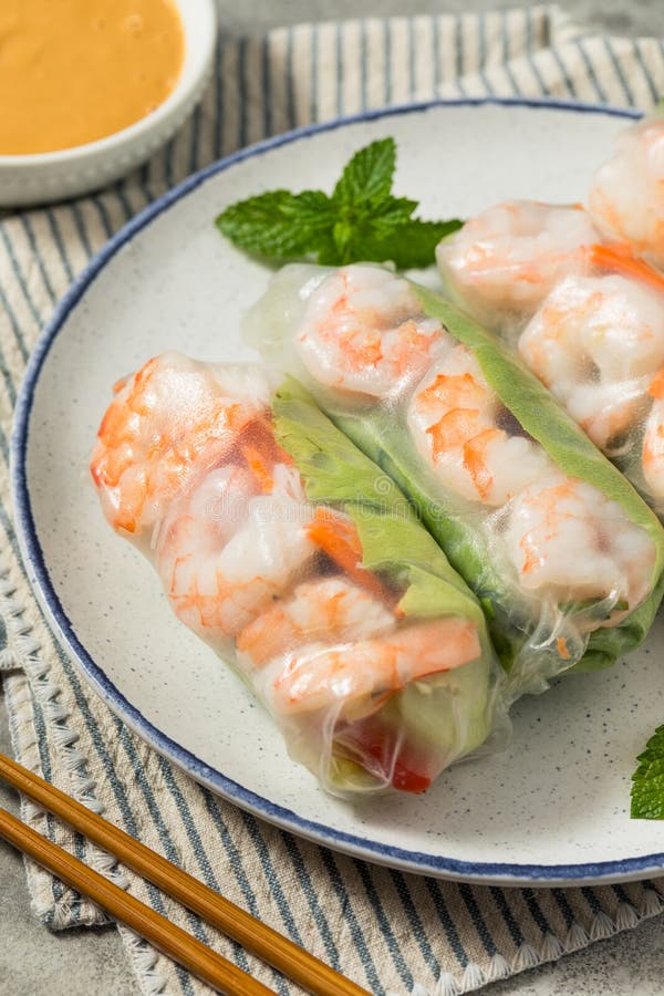 Homemade Vietnamese Shrimp Spring Rolls Stock Image - Image of salad ...