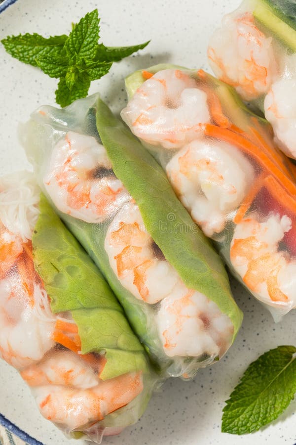 Homemade Vietnamese Shrimp Spring Rolls Stock Photo - Image of ...
