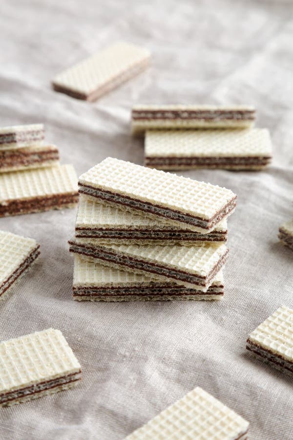 Homemade Wafer Cookies with Hazelnut Cream, Low Angle View Stock Image ...