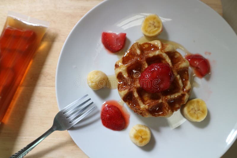 Homemade waffle stock image. Image of bake, buns, maple - 185865957