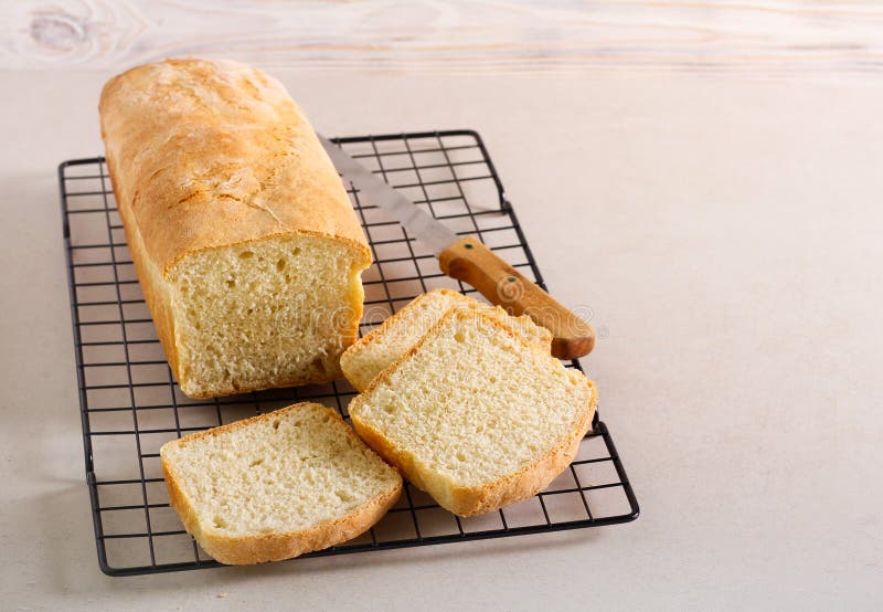 Homemade White Bread, Sliced Stock Image - Image of loaf, appetizer ...