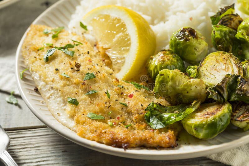 Homemade White Fish Filet Dinner Stock Photo - Image of grilled, plate ...