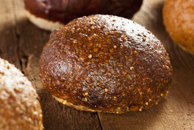 Homemade Whole Grain Dinner Rolls Stock Photo - Image of brown, gourmet ...