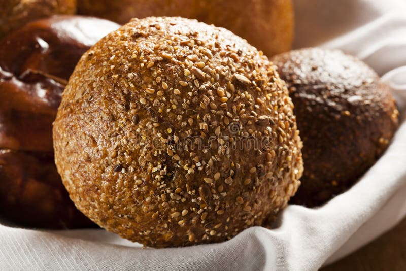 Homemade Whole Grain Dinner Rolls Stock Image - Image of grain, bakery ...