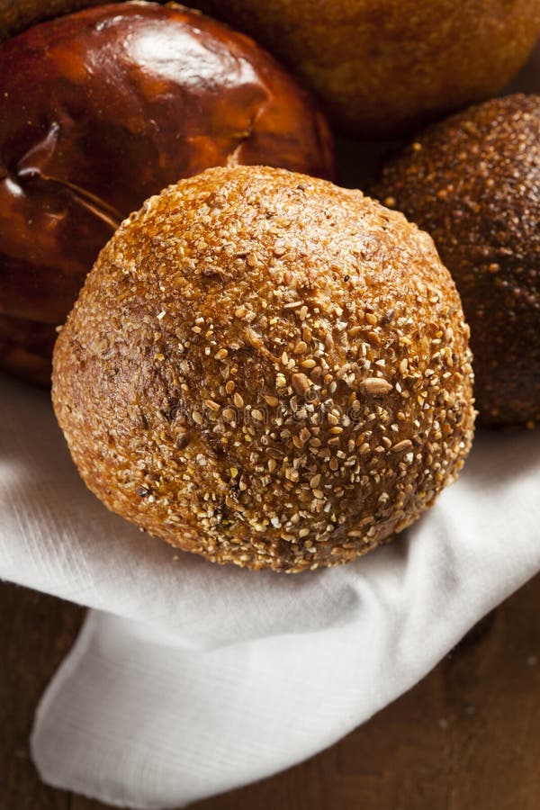 Homemade Whole Grain Dinner Rolls Stock Image - Image of crusty, wheat ...