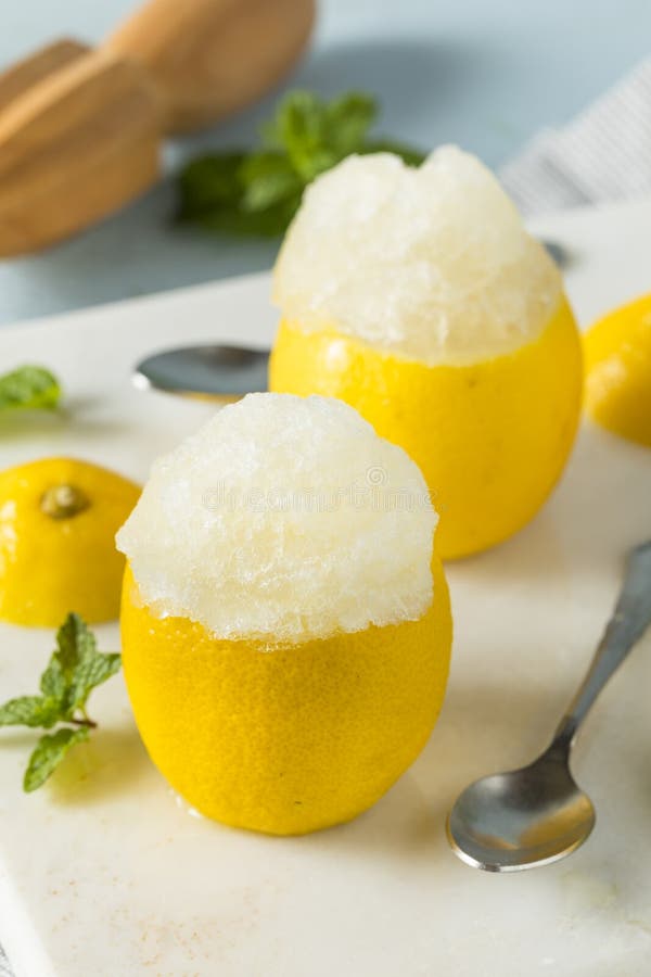 Homemade Yellow Lemon Italian Ice Stock Image - Image of product ...