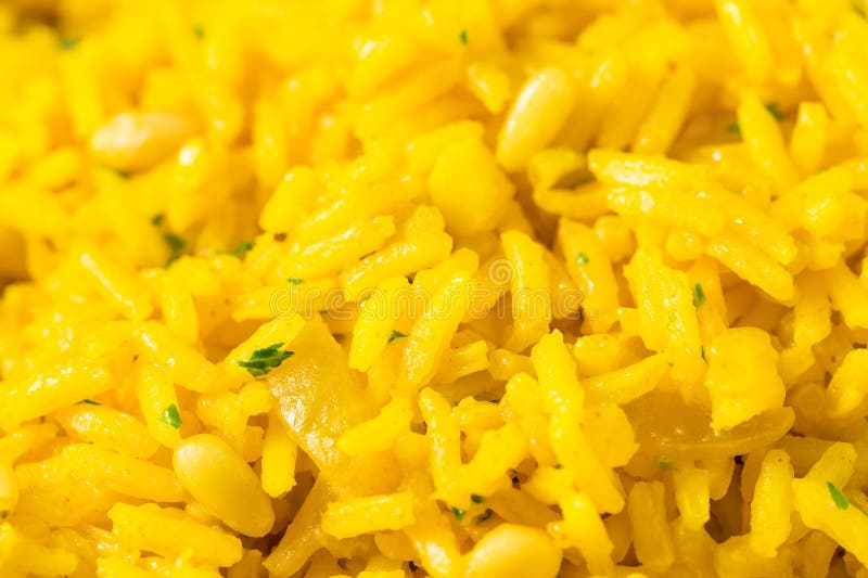 Homemade Yellow Mediterranean Rice Stock Image - Image of yellow, plate ...