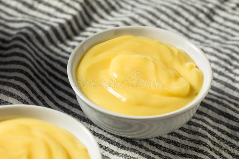 Homemade Yellow Vanilla Pudding Stock Image - Image of yellow, sweet ...