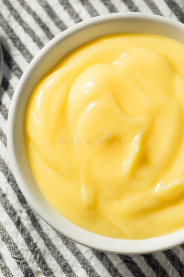 Homemade Yellow Vanilla Pudding Stock Photo - Image of dairy, creamy ...