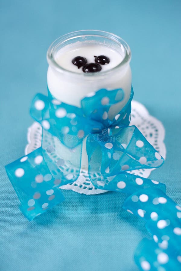Homemade Yogurt on the Blue Stock Photo - Image of white, food: 14263074