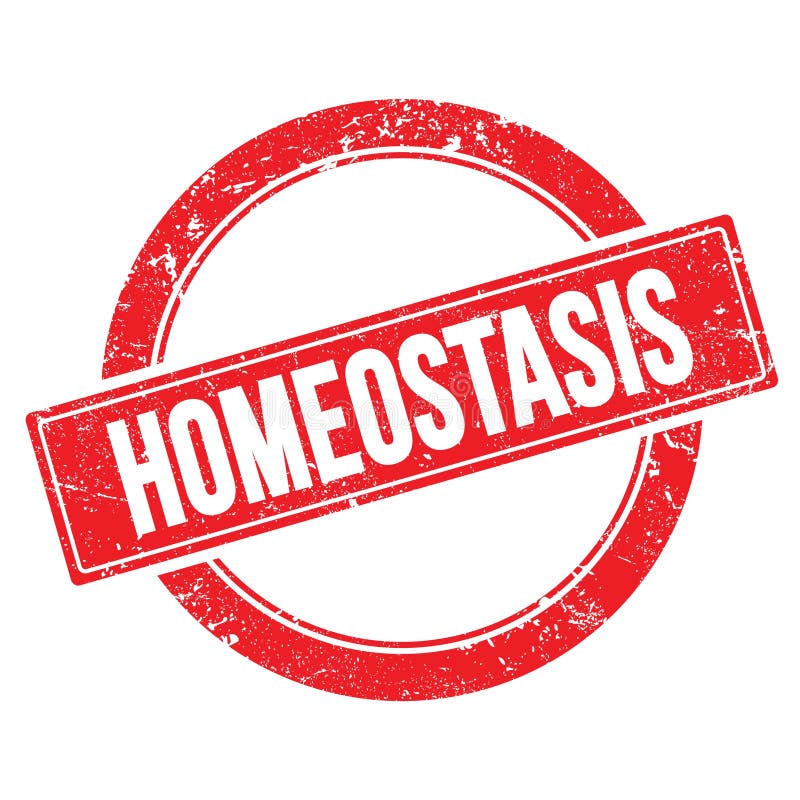 HOMEOSTASIS Text on Red Grungy Round Stamp Stock Illustration ...