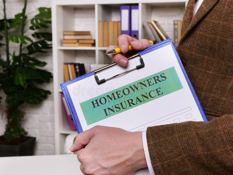 Homeowners Insurance Application and Manager. Stock Photo - Image of ...