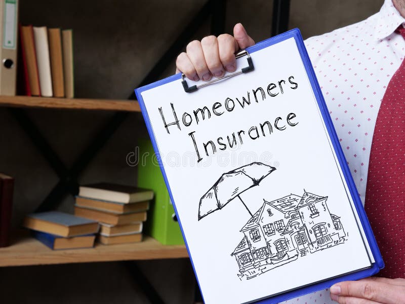 Homeowners Insurance is Shown on the Business Photo Using the Text ...