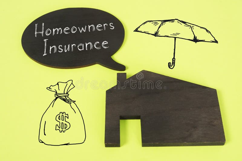 Homeowners Insurance is Shown on the Business Photo Using the Text ...