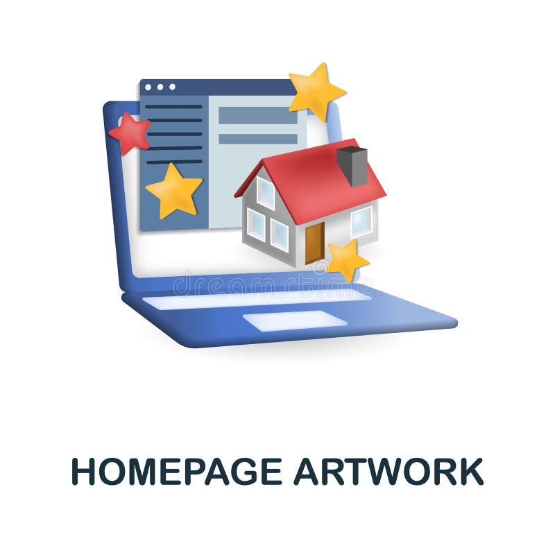 Homepage Artwork Icon. 3d Illustration from Web Development Collection ...