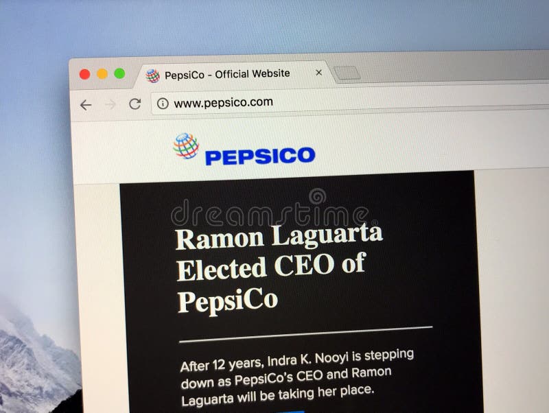 Homepage de Pepsico fotografía editorial. Imagen de negocios - 124155862