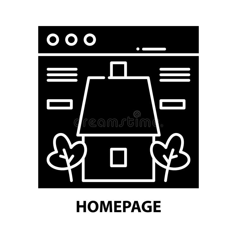 Homepage Icon, Black Vector Sign with Editable Strokes, Concept ...