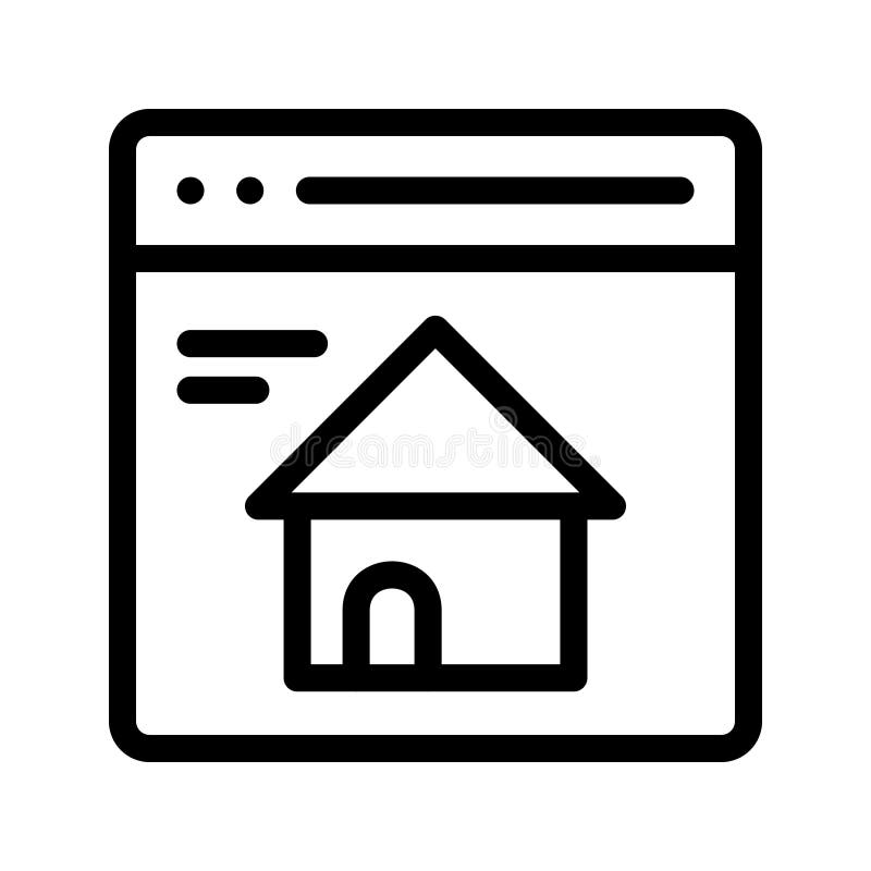 Homepage line icon. stock vector. Illustration of entrance - 100293430