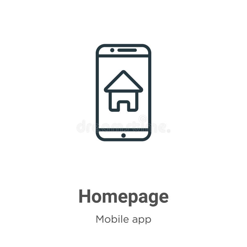 Homepage Outline Vector Icon. Thin Line Black Homepage Icon, Flat ...