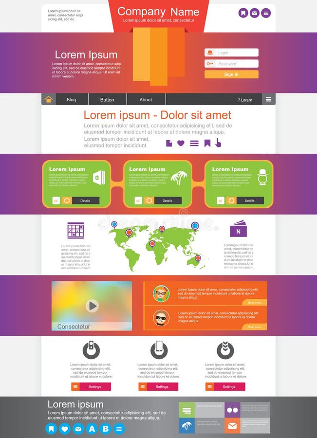 Homepage stock vector. Illustration of application, blog - 32687836