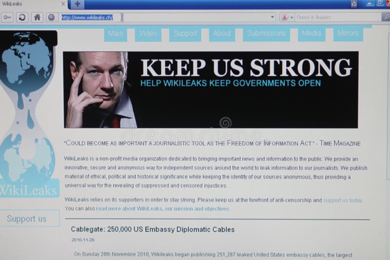 WikiLeaks editorial stock photo. Image of information - 18398653