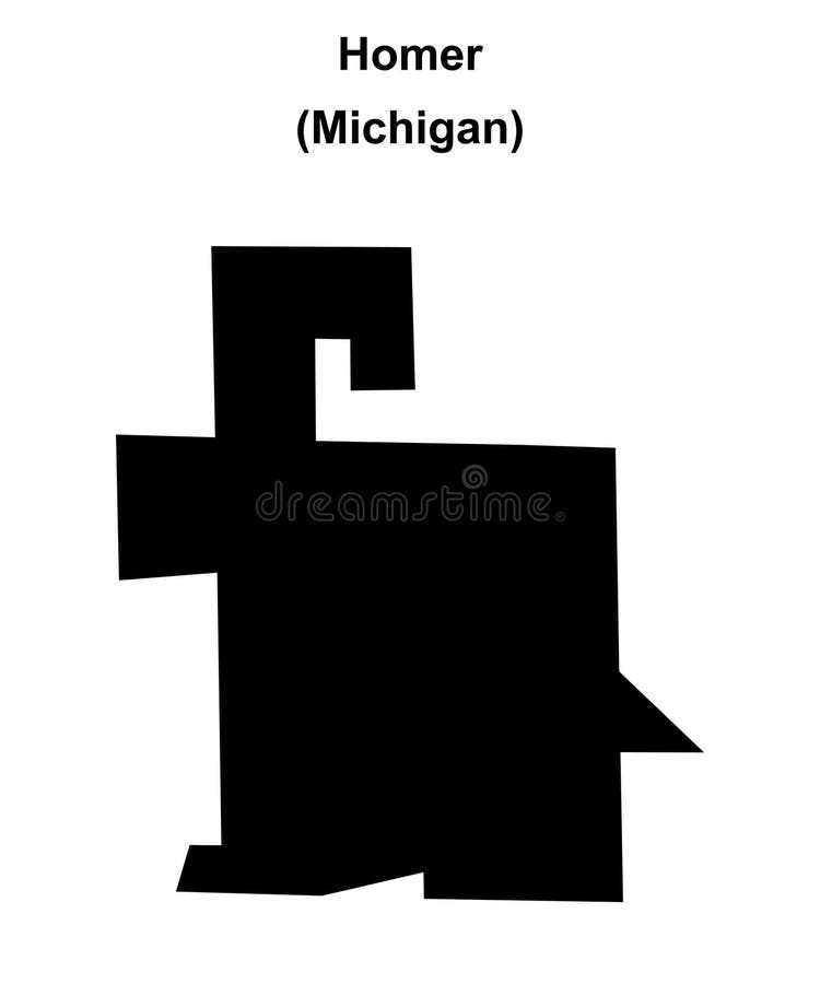 Homer outline map stock vector. Illustration of administrative - 387413067