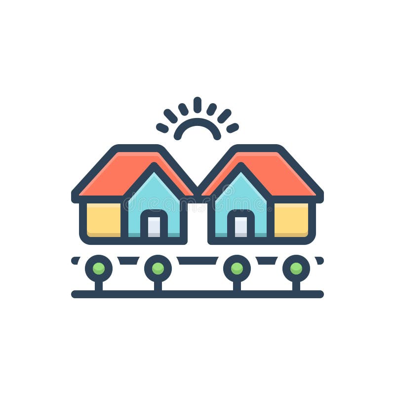Color Illustration Icon for Homes, House and Building Stock ...
