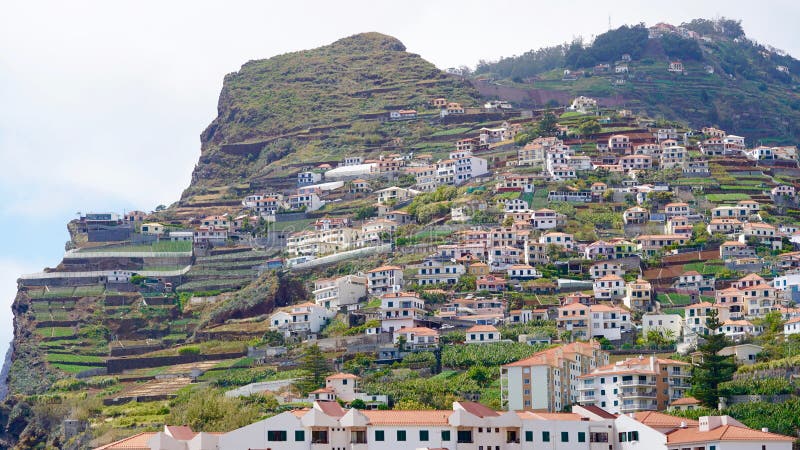 Homes of Madeira stock image. Image of cliff, europe - 78888487