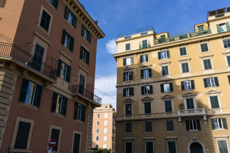 Apartment Homes In Rome, Italy Stock Photo - Image of italy, orange ...