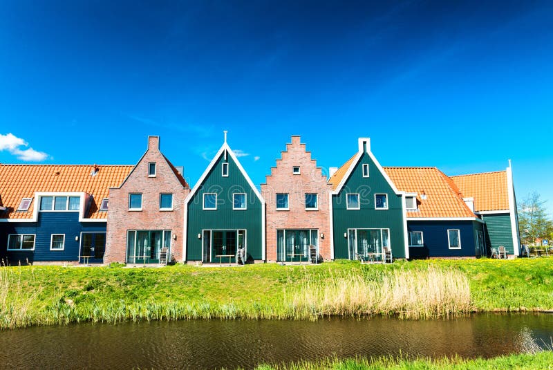 Homes of Volendam on a Sunny Day Stock Image - Image of green, europe ...