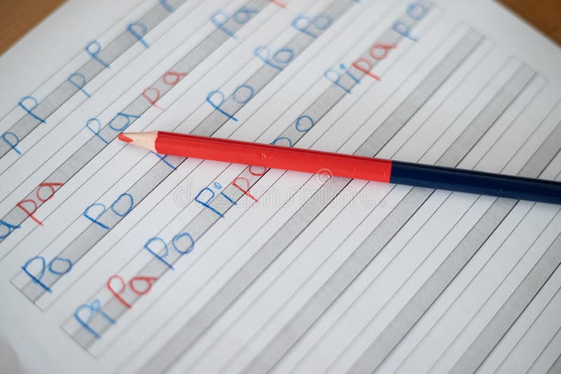 Homeschooling Symbol - Child is Writing Stock Photo - Image of ...