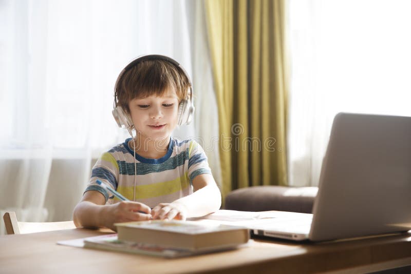 Homeschooling, Distant Learning Stock Photo - Image of online ...