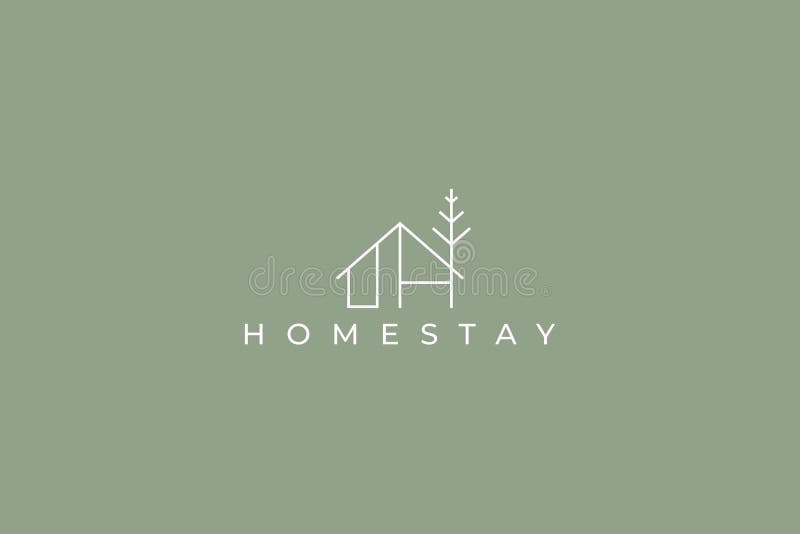 Homestay Logo Minimalist House Lodge Building Home Fresh and Natural ...