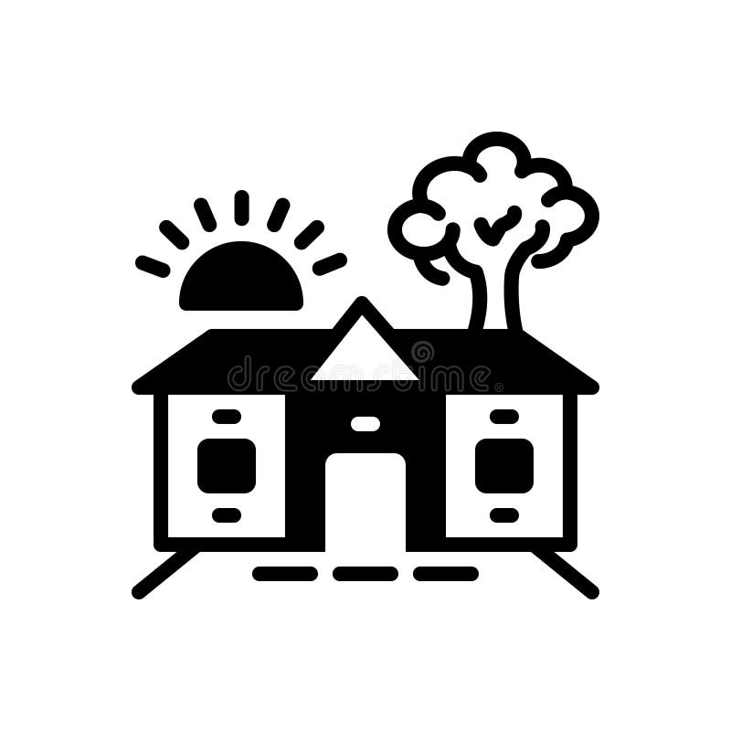 Black Solid Icon for Homestead, Barton and Belongings Stock Vector ...