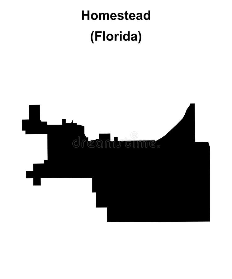 Homestead outline map stock vector. Illustration of florida - 357251428