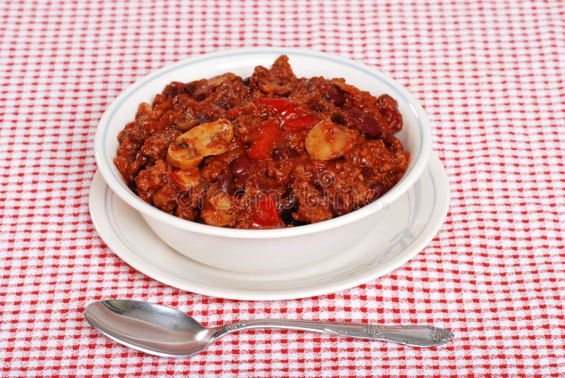 Homestyle Chili stock photo. Image of chili, plate, hearty - 12175998