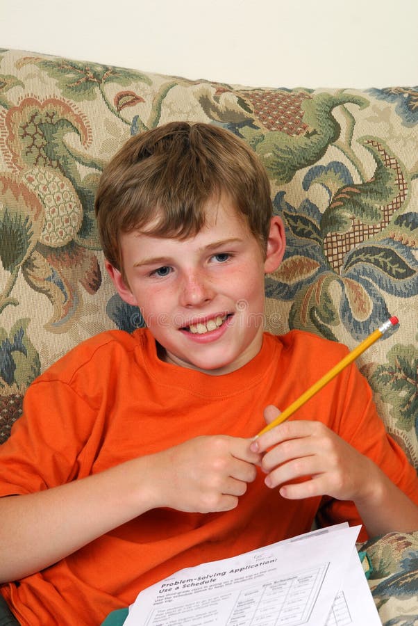 Homework stock photo. Image of schoolwork, home, happy - 10106846