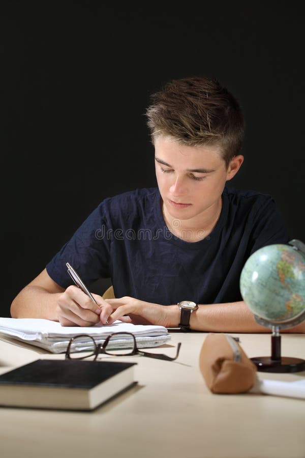 Homework stock image. Image of handsome, learning, study - 26825217