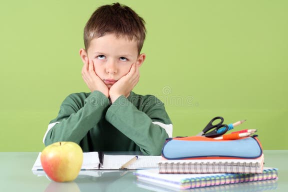 7 Years Old Boy Doing His Homework Education Stock Photos - Free ...