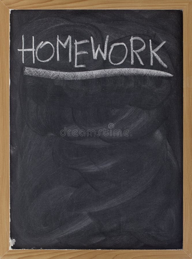 Homework Assignment on Blackboard Stock Image - Image of chalk, texture ...