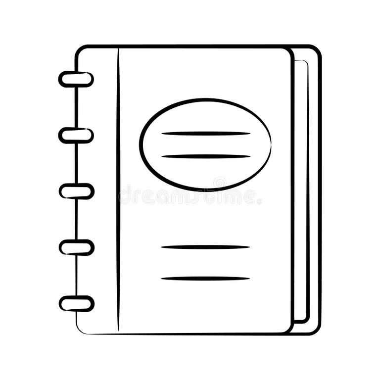 Homework Book Icon Creatively Designed in Hand Drawn Style Stock ...