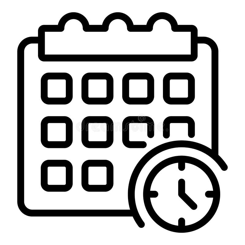 Homework Calendar Icon Outline Vector. Child Study Stock Vector ...