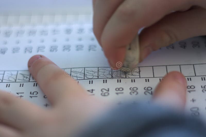 Homework stock photo. Image of childs, eraser, hand, homework - 89988654