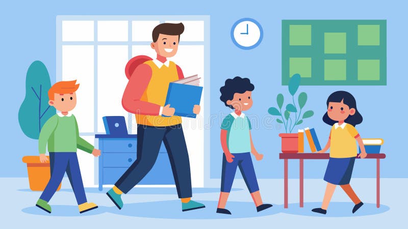 The Homework Club Supervisor Walks Around the Room Offering Assistance ...