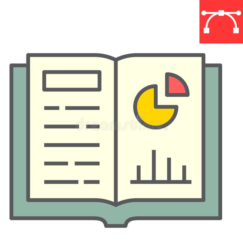 Homework Color Line Icon, School and Education, Notebook Sign Vector ...