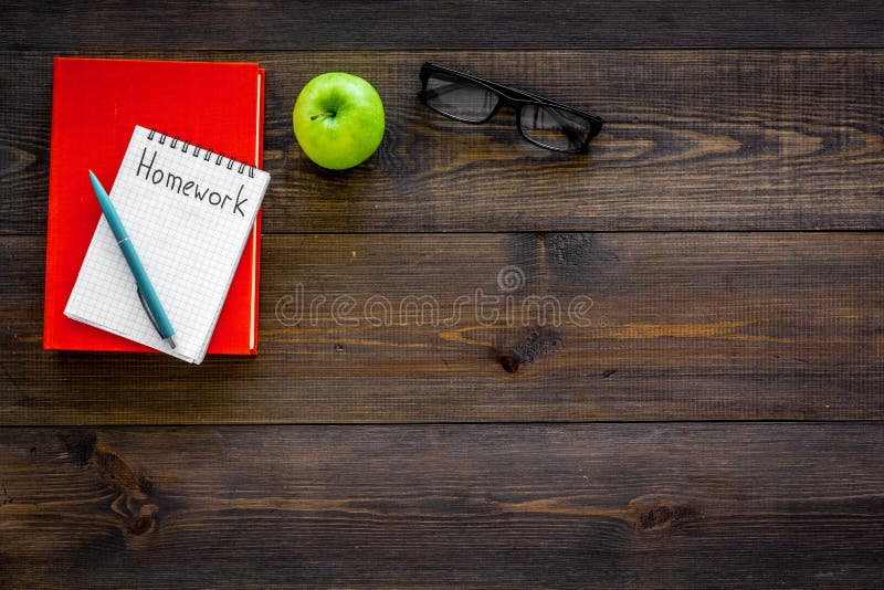 Homework Concept. Word Homework Written in Notebook on White Desk with ...