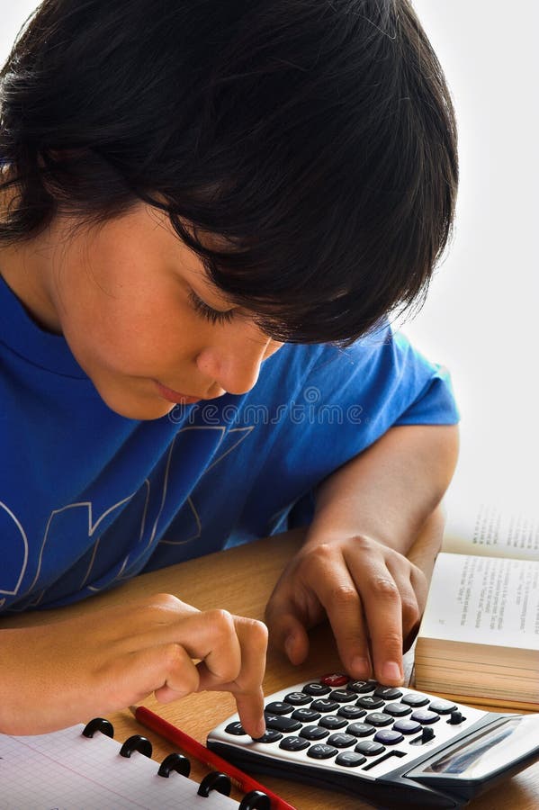 Homework desk stock image. Image of math, calculator - 14386607