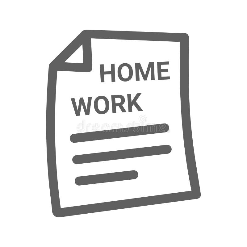Homework Icon. Gray Vector Graphics Stock Vector - Illustration of exam ...